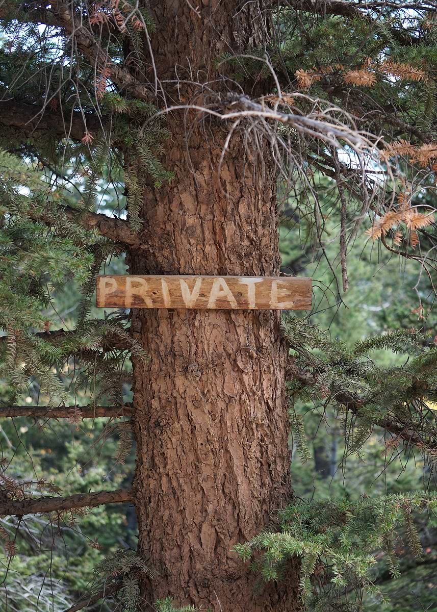 'Private Property Sign On A Tree' Poster, picture, metal print, paint ...