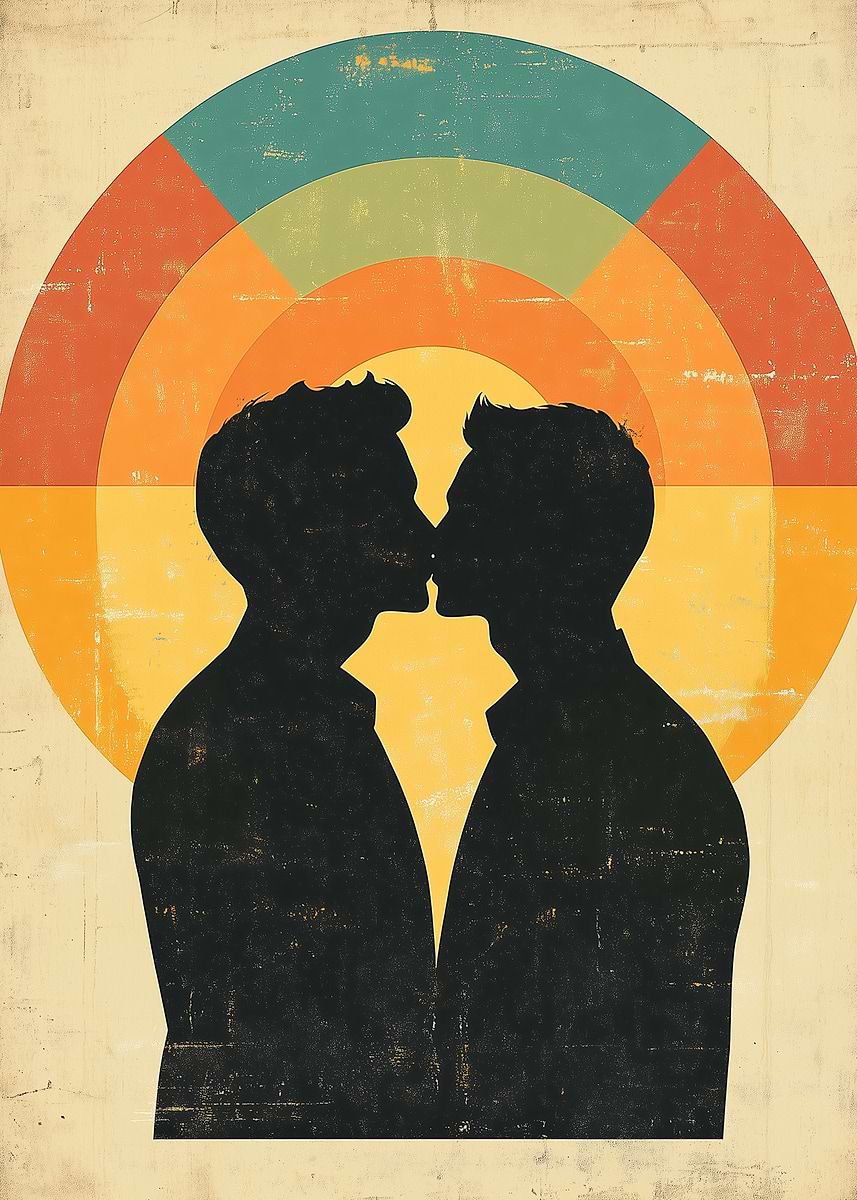 'Retro Love Silhouette' Poster, picture, metal print, paint by Karl ...
