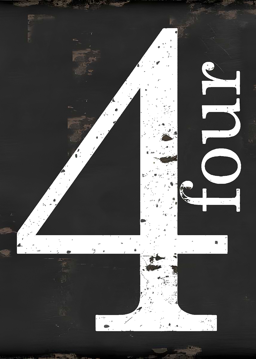 'Number Four Sign' Poster, picture, metal print, paint by HUGO | Displate