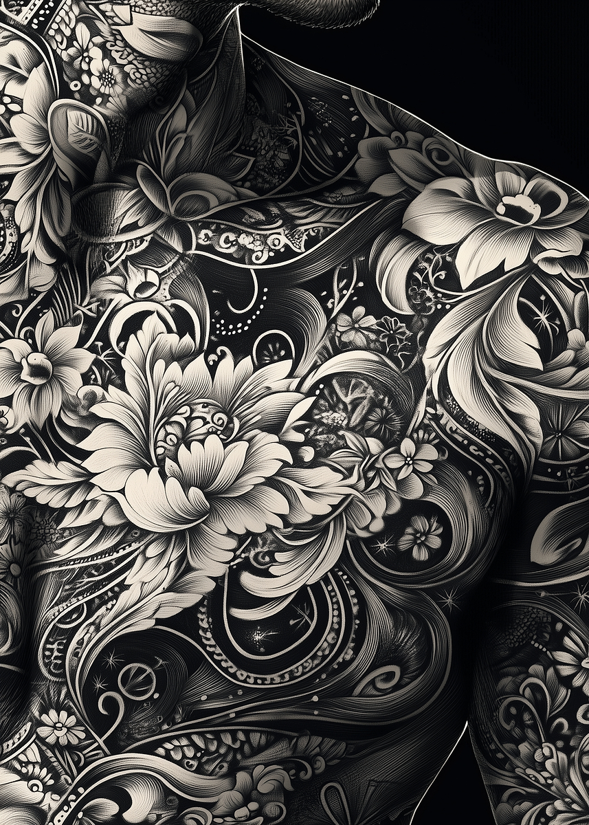 'Floral Body Art' Poster, picture, metal print, paint by Karl | Displate