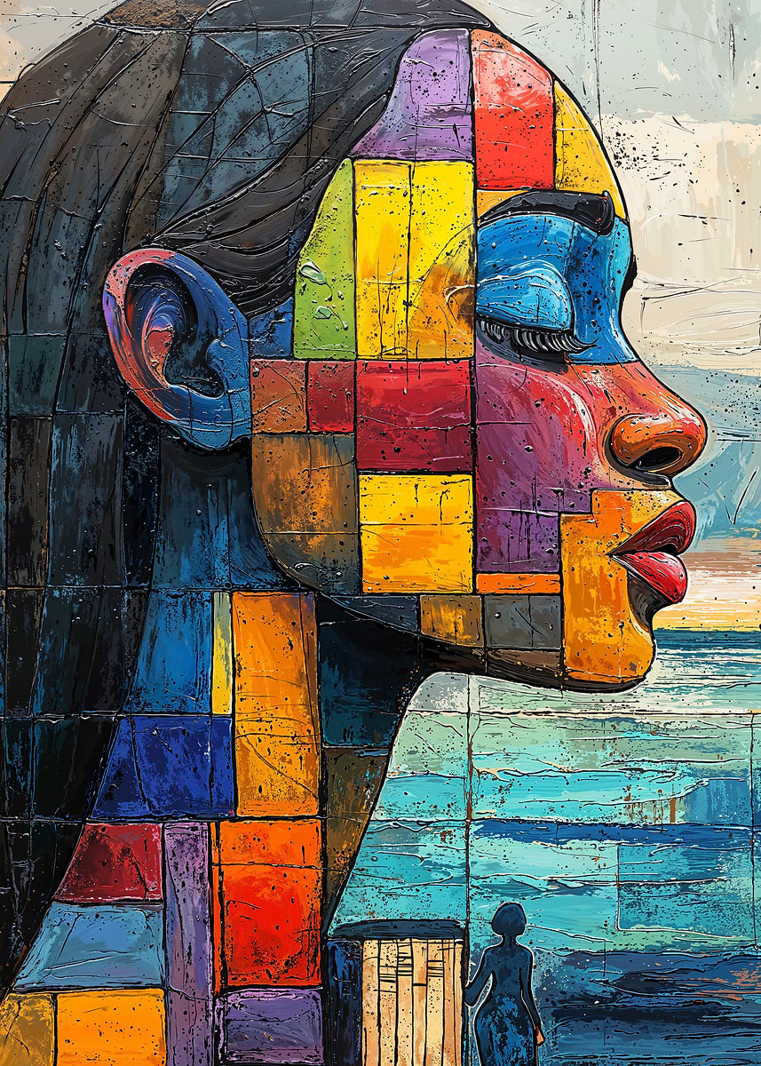 'Fragmented Reflection' Poster, picture, metal print, paint by M ...