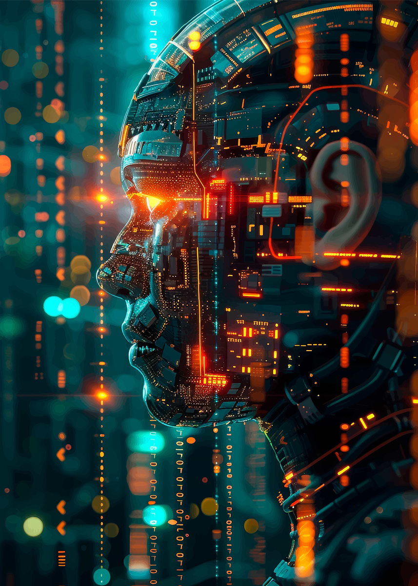 'Cybernetic Head' Poster, picture, metal print, paint by joseamura ...