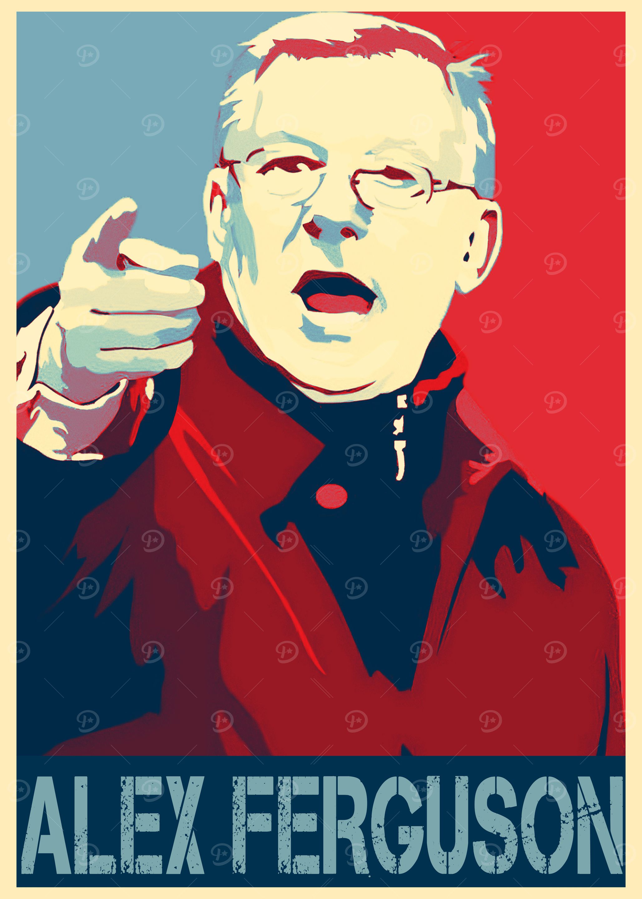 'Alex Ferguson Poster' Poster, picture, metal print, paint by CLOVE ...