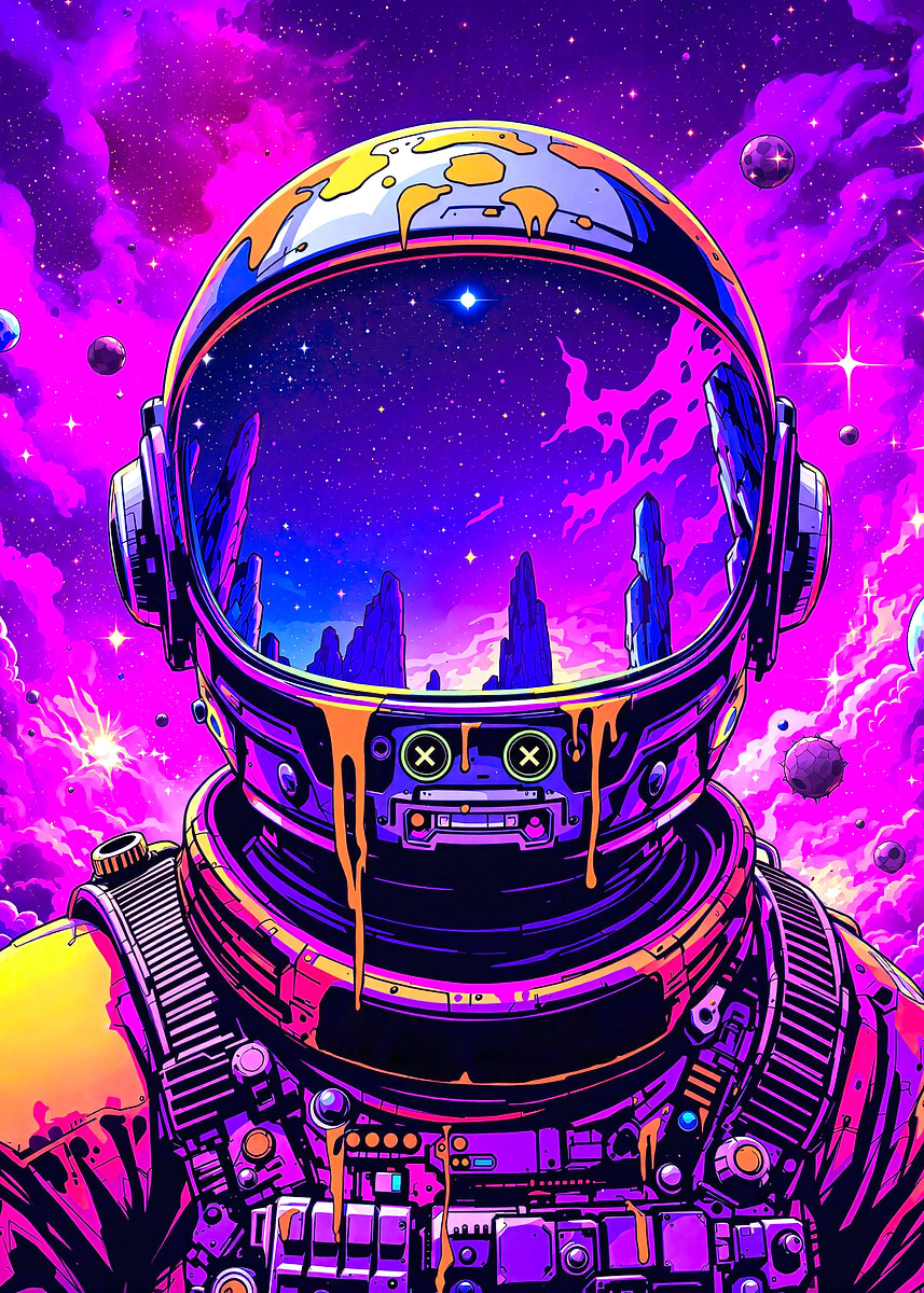 'Cosmic Portrait Astronaut in Space' Poster, picture, metal print ...