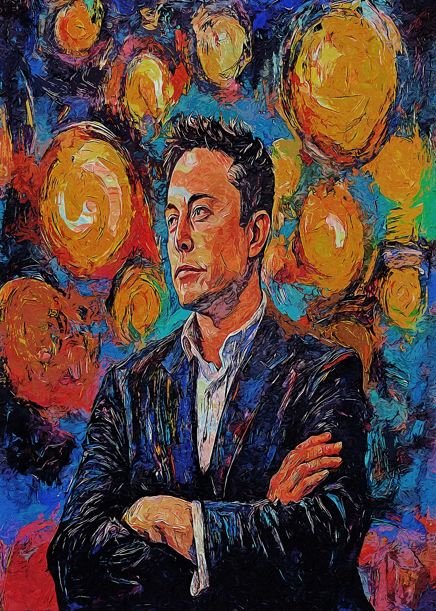 'Elon Musk Portrait' Poster, picture, metal print, paint by Ummi Art ...