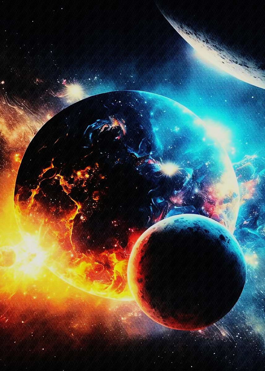 'Cosmic Collision' Poster, picture, metal print, paint by Brexmore ...