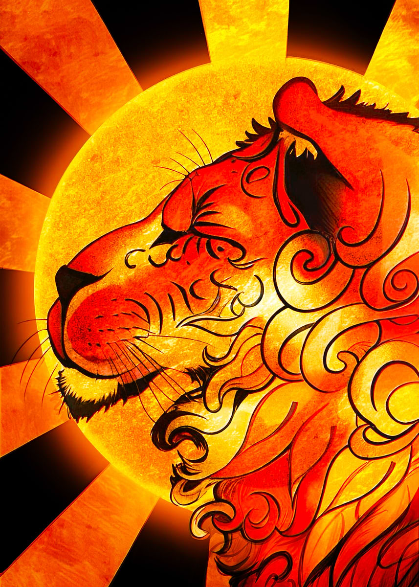 'Lion King Sun God' Poster, picture, metal print, paint by Heather ...