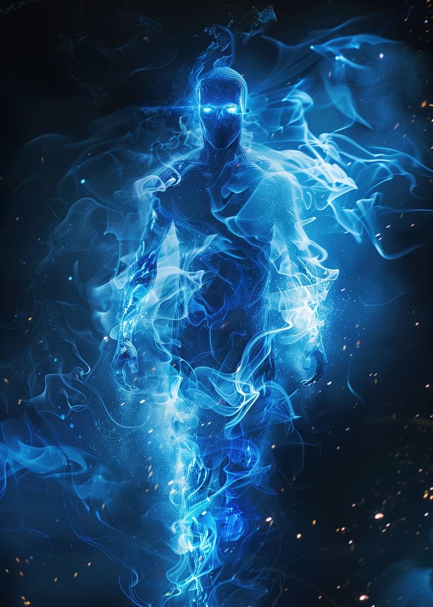 'Blue Flame Spirit' Poster, picture, metal print, paint by TESSERACT 07 ...