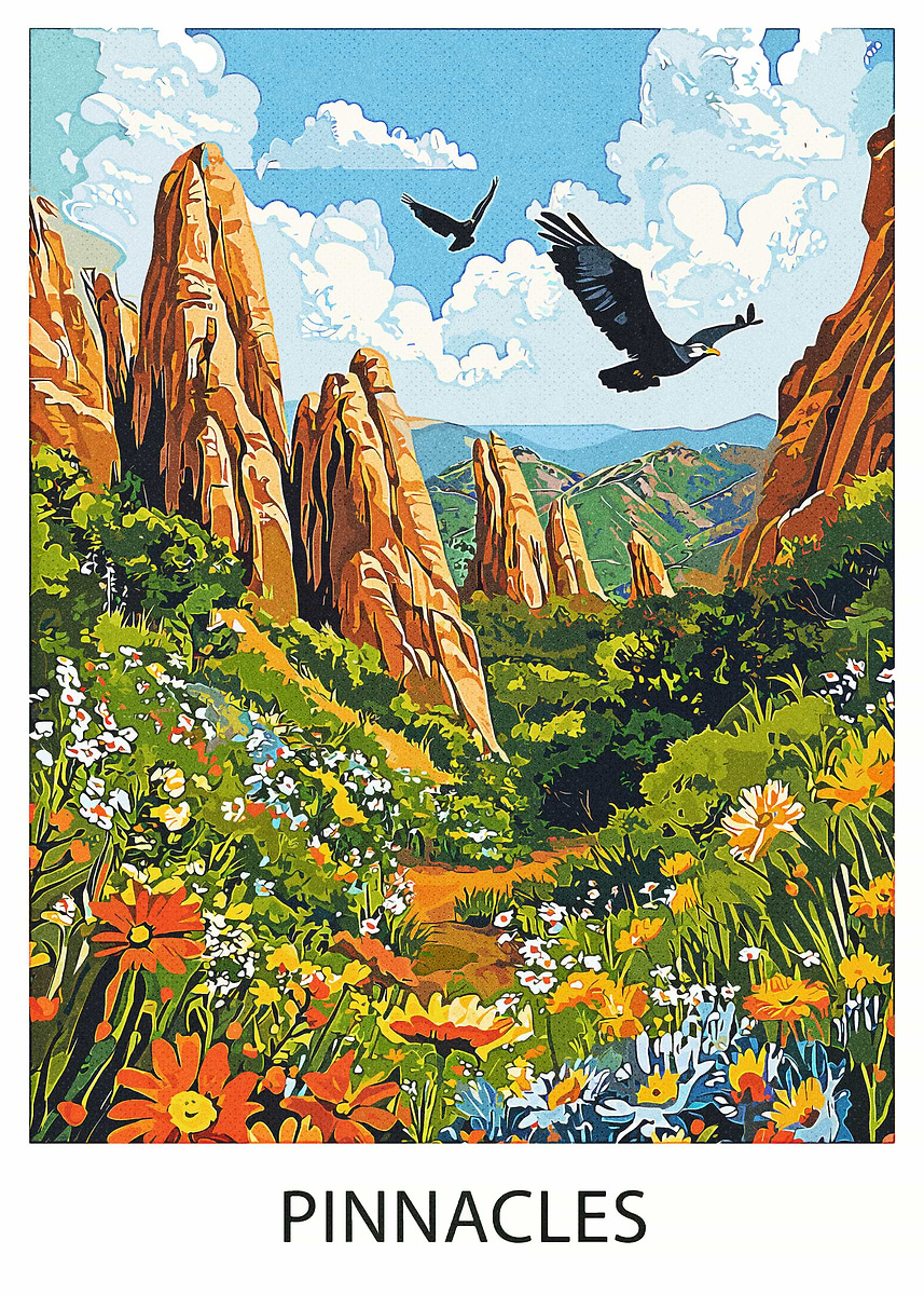'Pinnacles National Park' Poster, picture, metal print, paint by ...