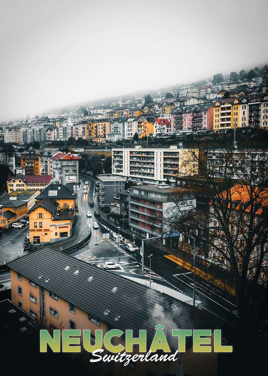 'Neuchâtel Switzerland' Poster, picture, metal print, paint by elsha ...