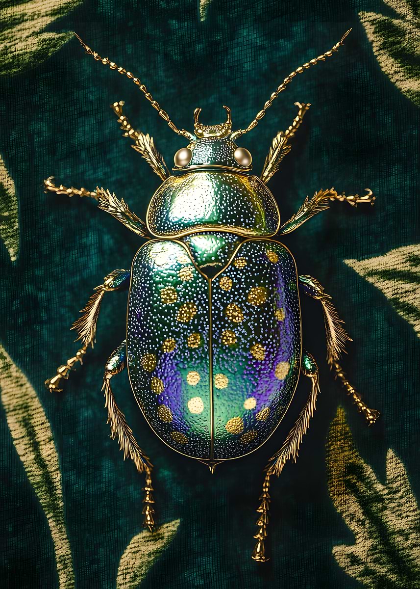 'Metallic Jewel Beetle' Poster, picture, metal print, paint by Chi ...