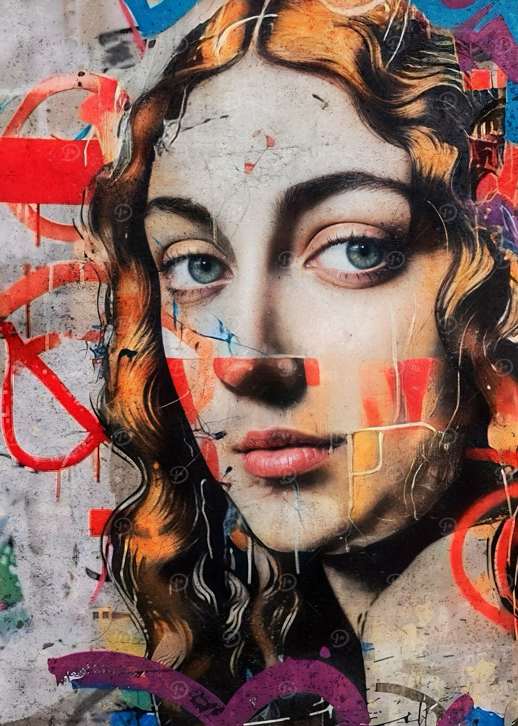'Street Graffiti Portrait' Poster, picture, metal print, paint by Uber ...