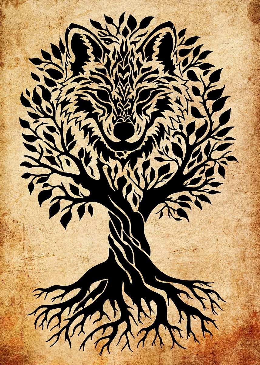 'Wolf Tree of Life' Poster, picture, metal print, paint by Jiupang ...