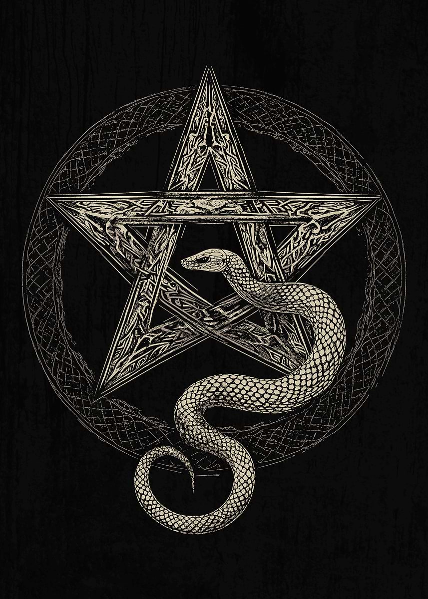'Pentagram Snake' Poster, picture, metal print, paint by pixelbull ...