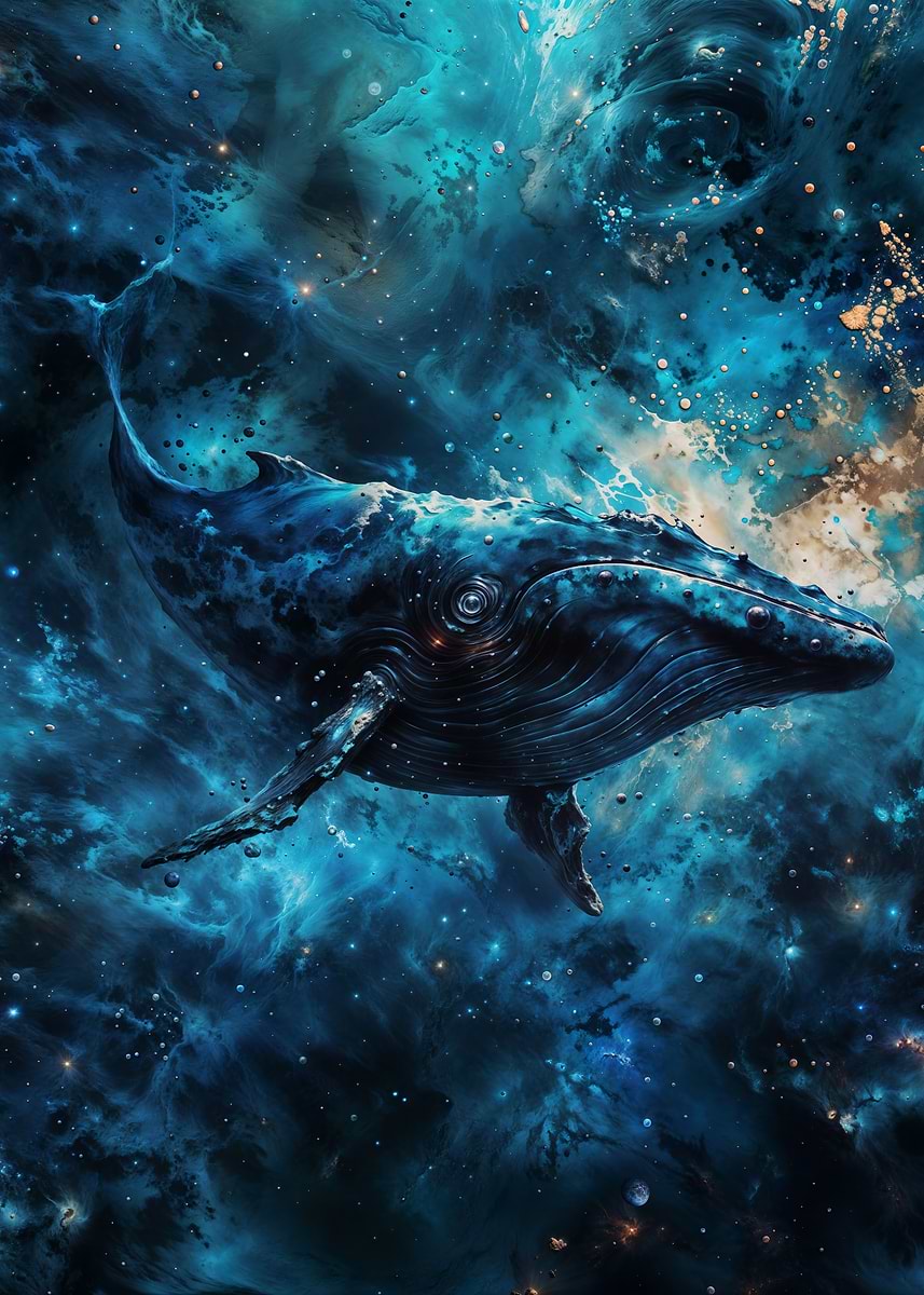 'Cosmic Space Whale' Poster, picture, metal print, paint by HyperArt ...