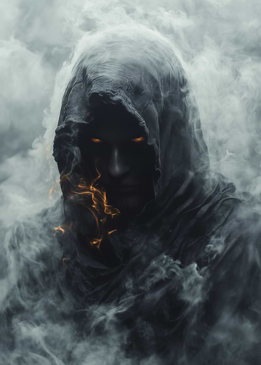 'Dark Figure in Smoke' Poster, picture, metal print, paint by Visionary ...