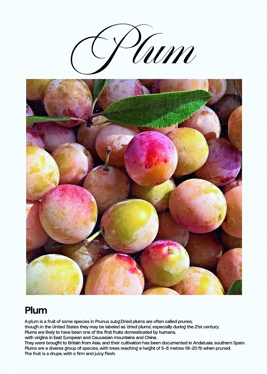 'Plums Close-Up' Poster, picture, metal print, paint by Gibran Artwork ...