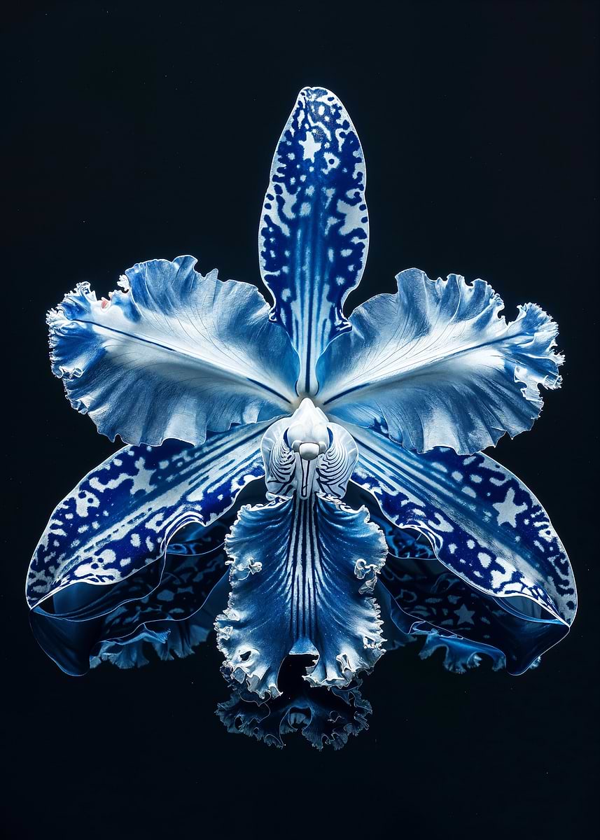 'Blue Orchid Bloom' Poster, picture, metal print, paint by SuperNova ...