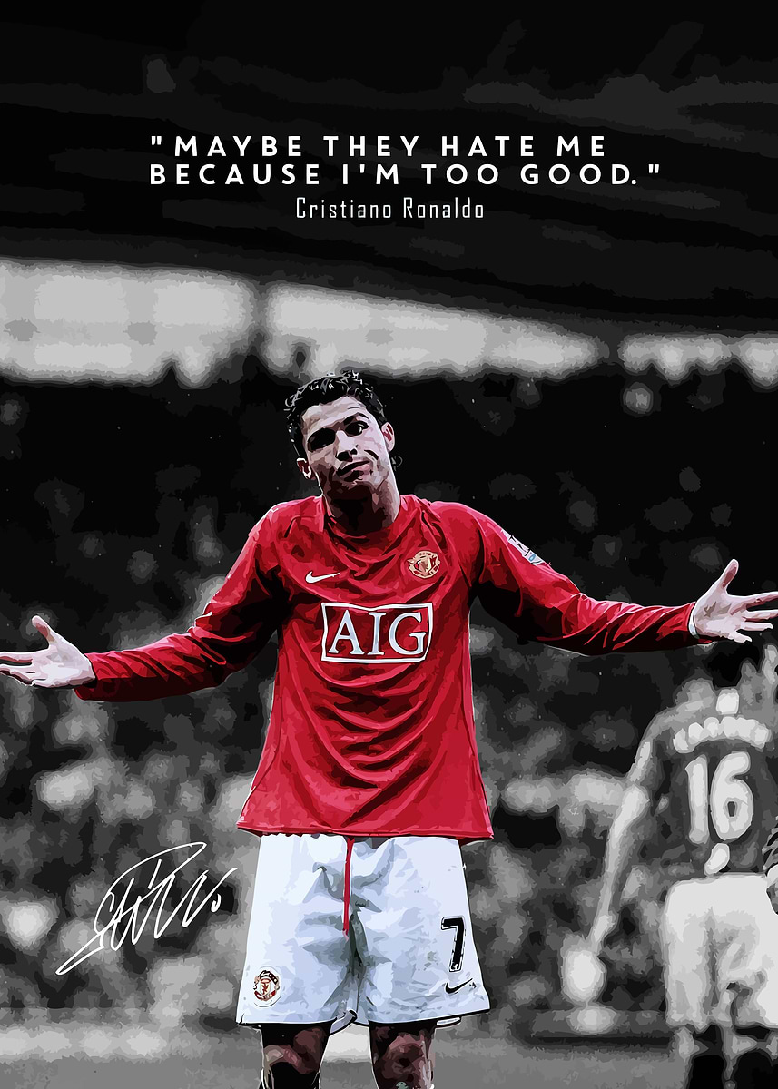 'Cristiano Ronaldo Quote' Poster, picture, metal print, paint by Ur ...