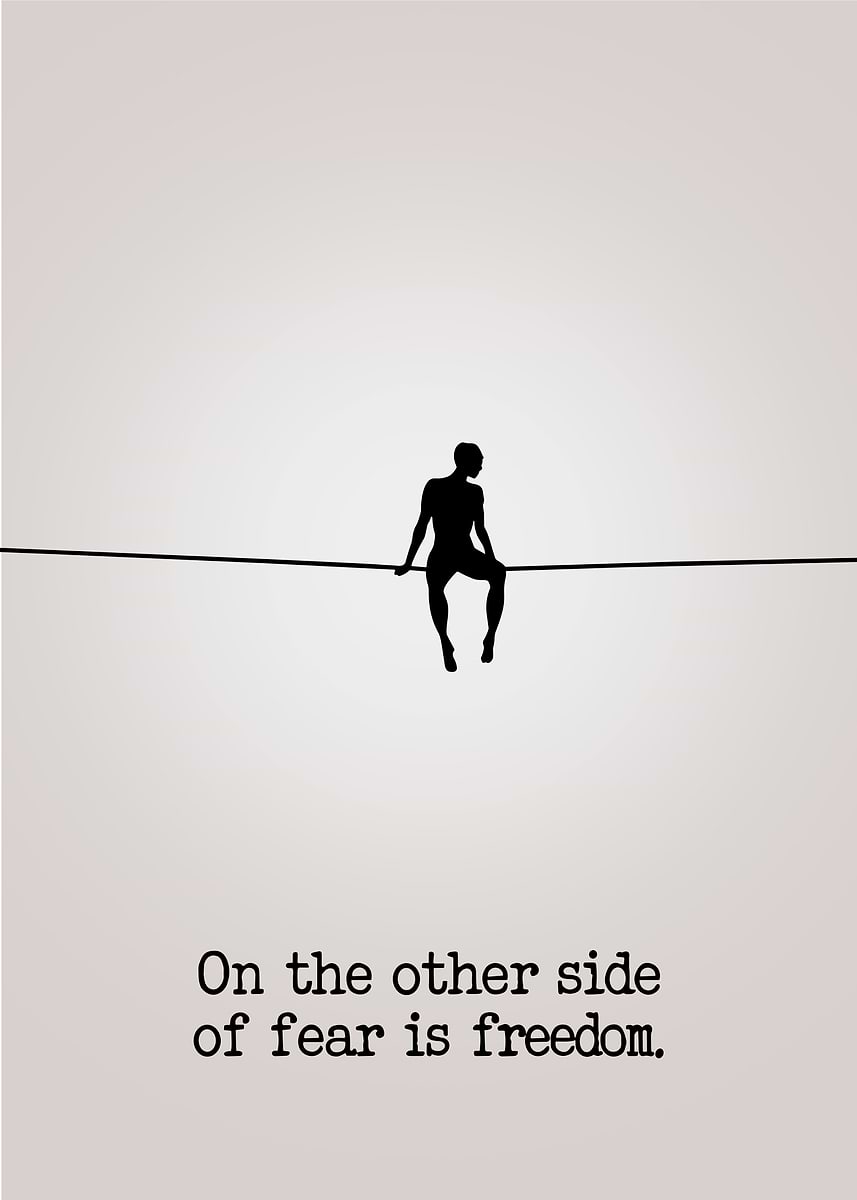 'Freedom Beyond Fear motivational quote' Poster, picture, metal print ...