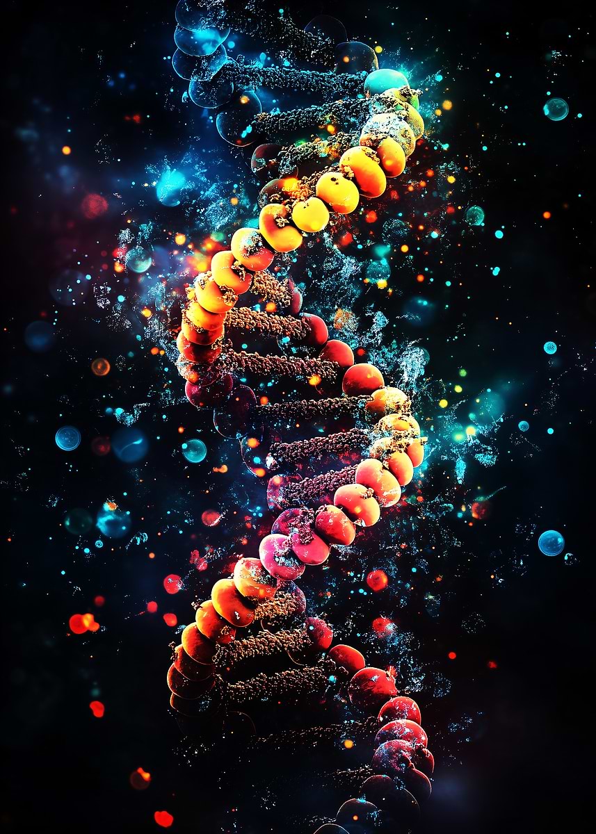 'DNA Helix' Poster, picture, metal print, paint by Adam | Displate
