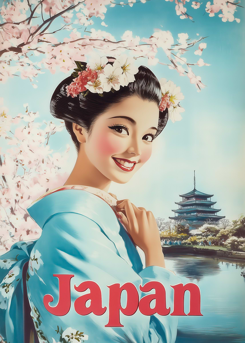 'Japan Travel Poster' Poster, picture, metal print, paint by ArtVibe ...