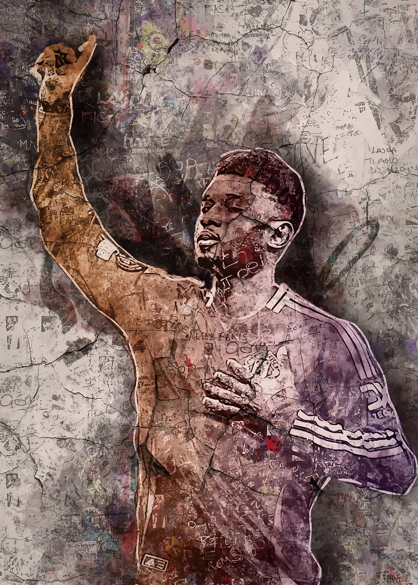 'Football Player Graffiti Art' Poster, picture, metal print, paint by ...