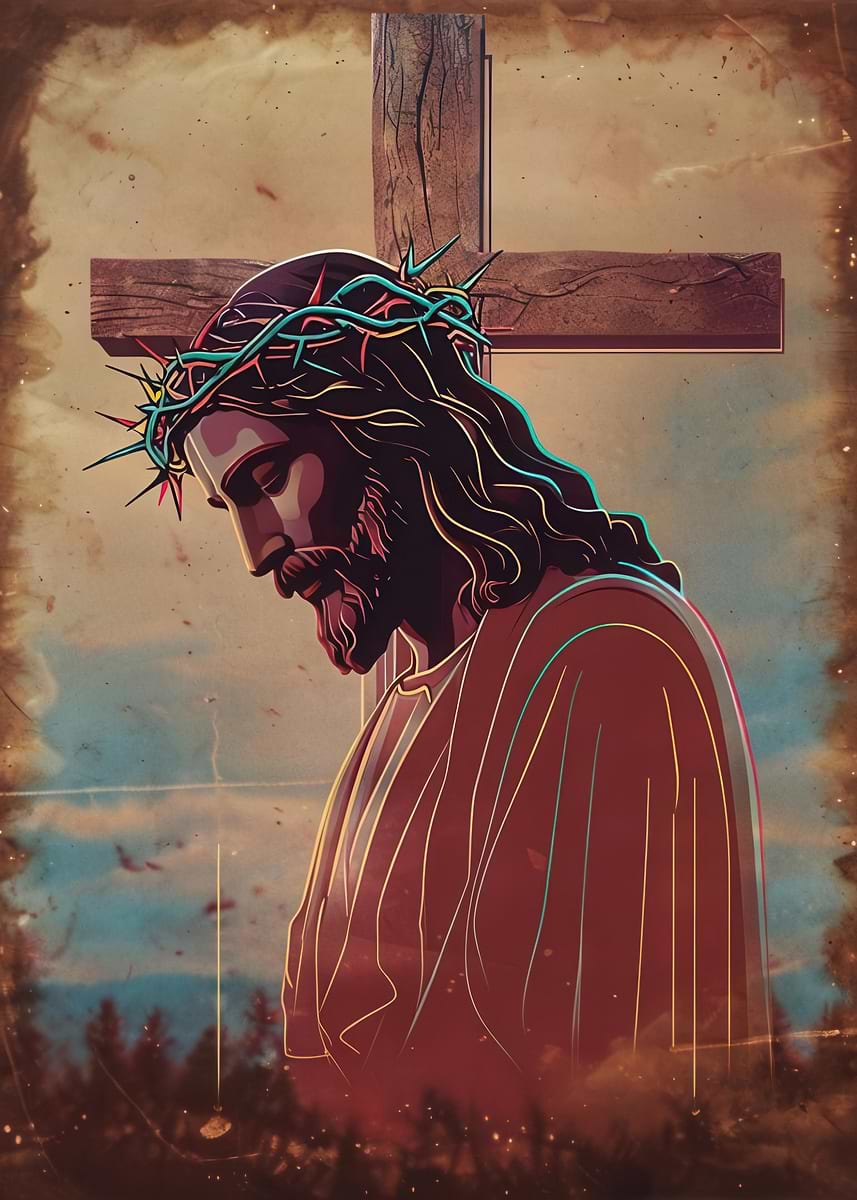'Jesus Christ with Cross ' Poster, picture, metal print, paint by Max ...