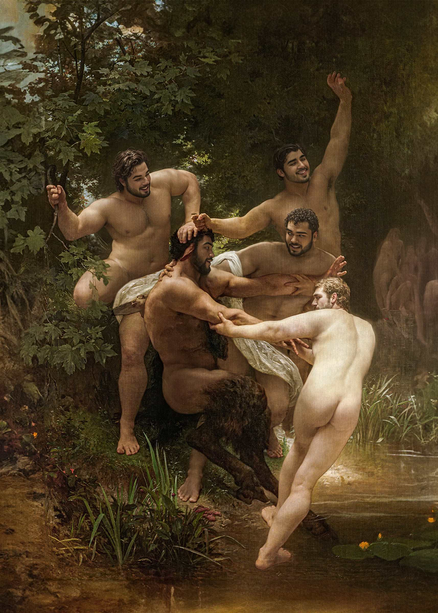 'Nymphs and Satyr' Poster, picture, metal print, paint by ASTRA ZERO | Displate