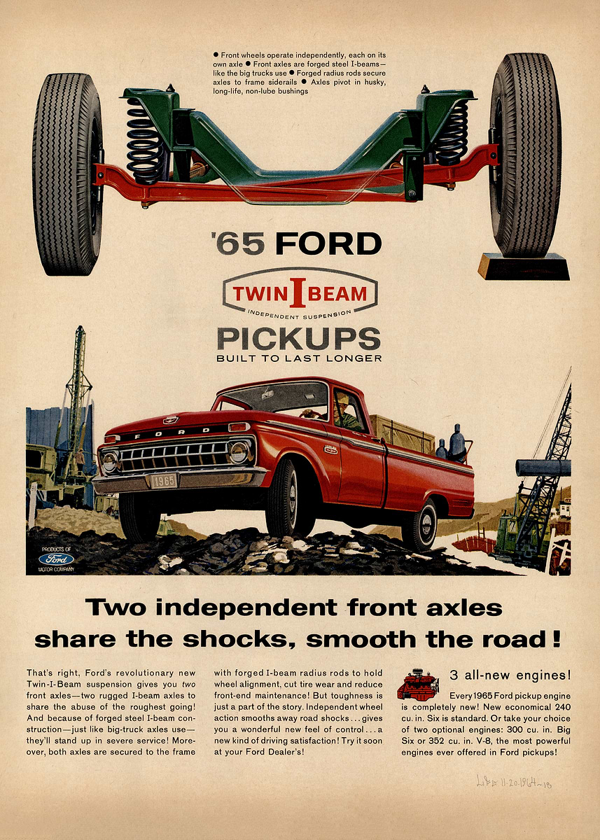 ''65 Ford Pickups' Poster, picture, metal print, paint by Ford | Displate