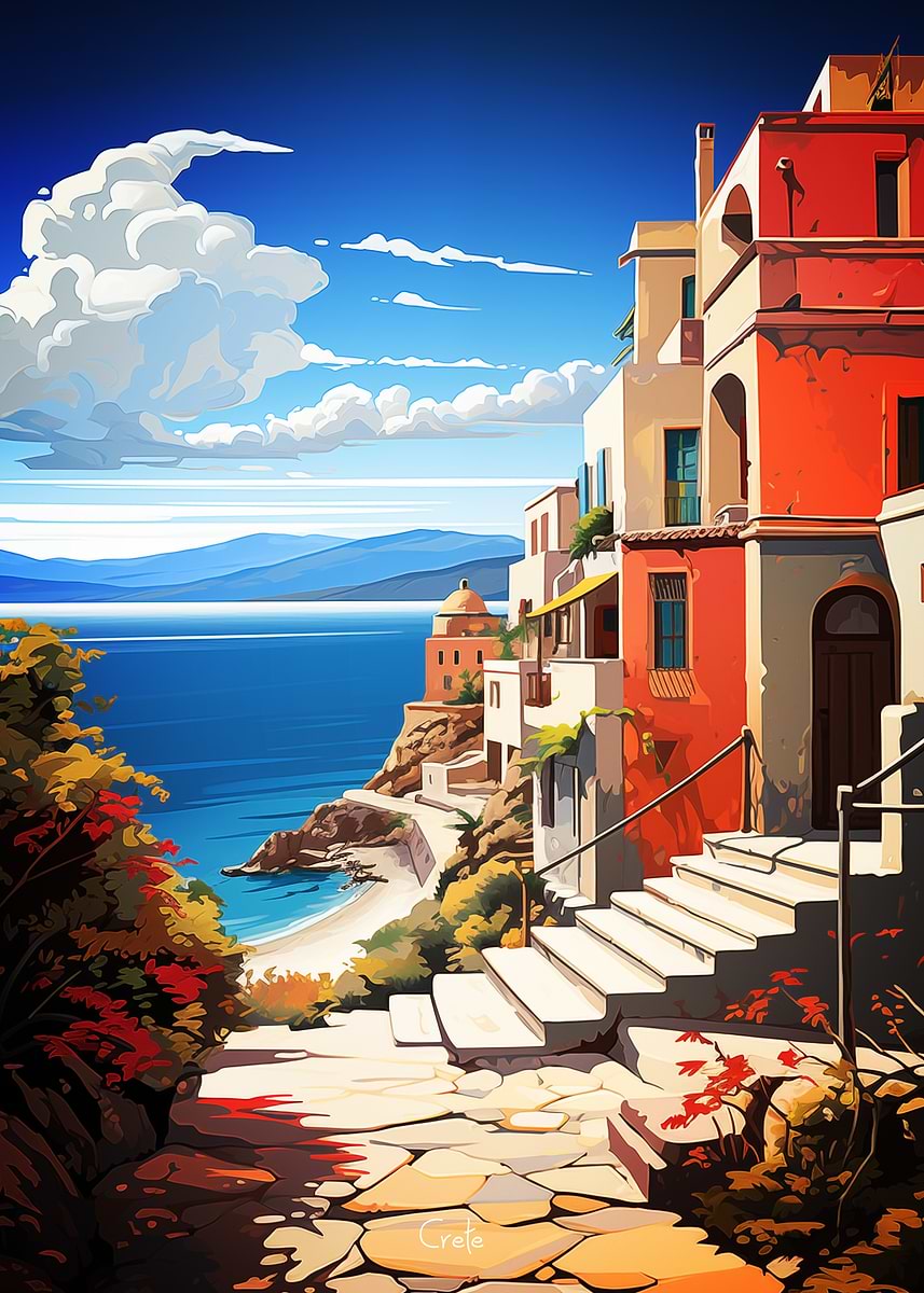 'Crete Oil Painting' Poster, picture, metal print, paint by Mehdi ...