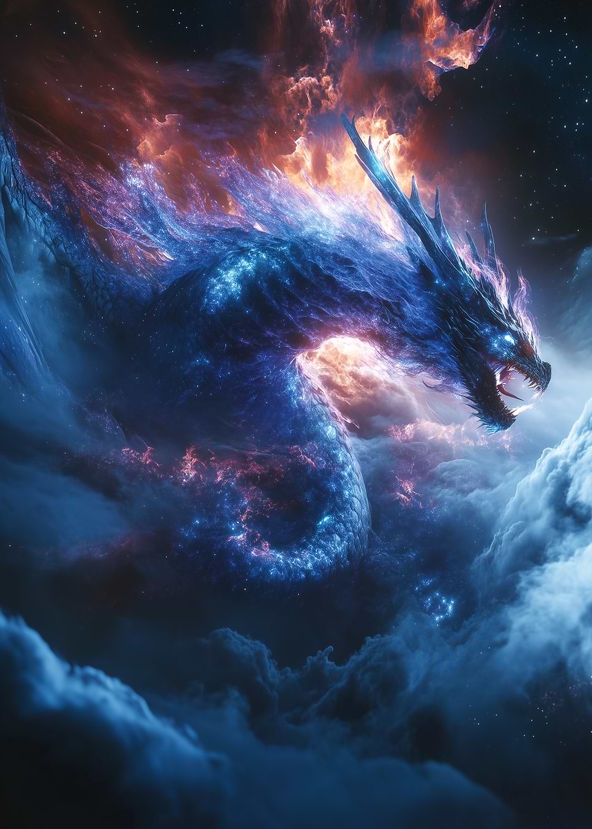 'Cosmic Dragon' Poster, picture, metal print, paint by InterGalatica ...