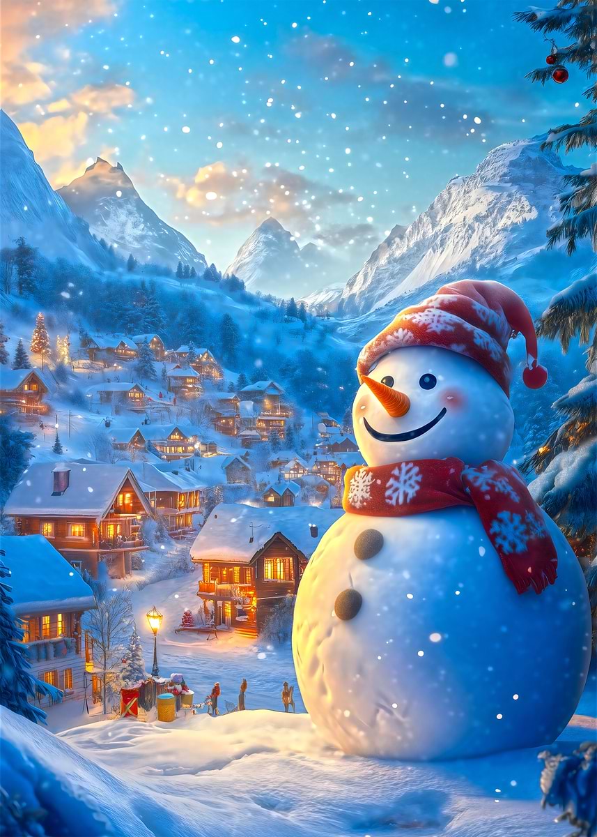 'Snowman Christmas' Poster, picture, metal print, paint by Cee9inee ...