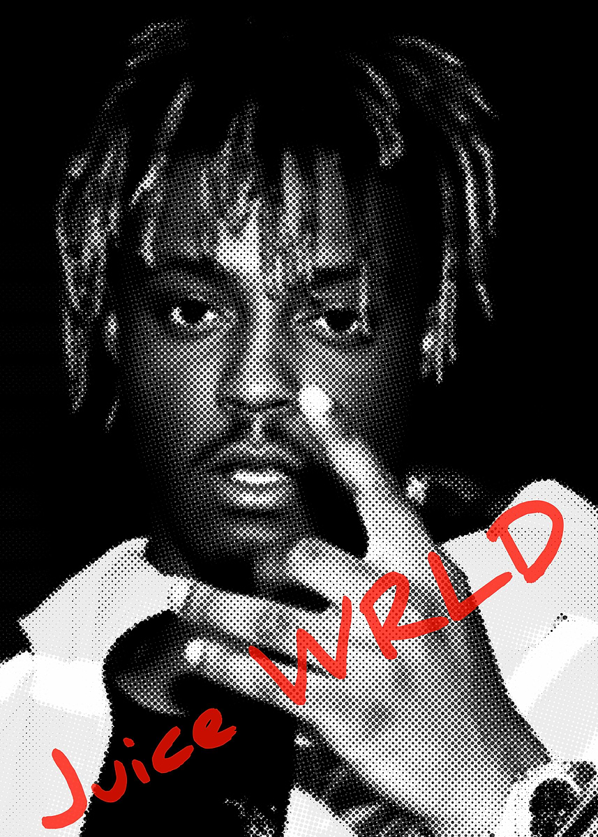 'Juice WRLD Portrait' Poster, picture, metal print, paint by Brexmore ...