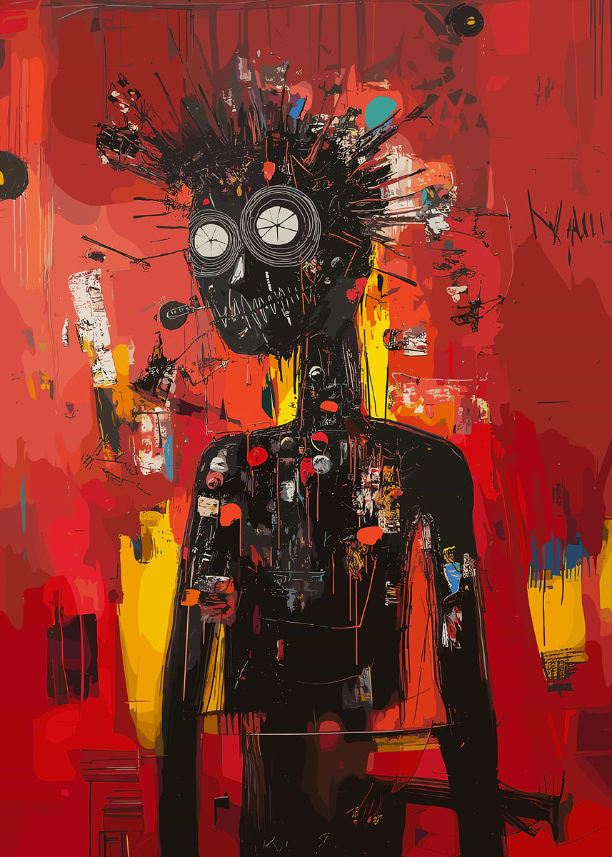 'Human Figure Focused in Basquiat Style' Poster, picture, metal print ...