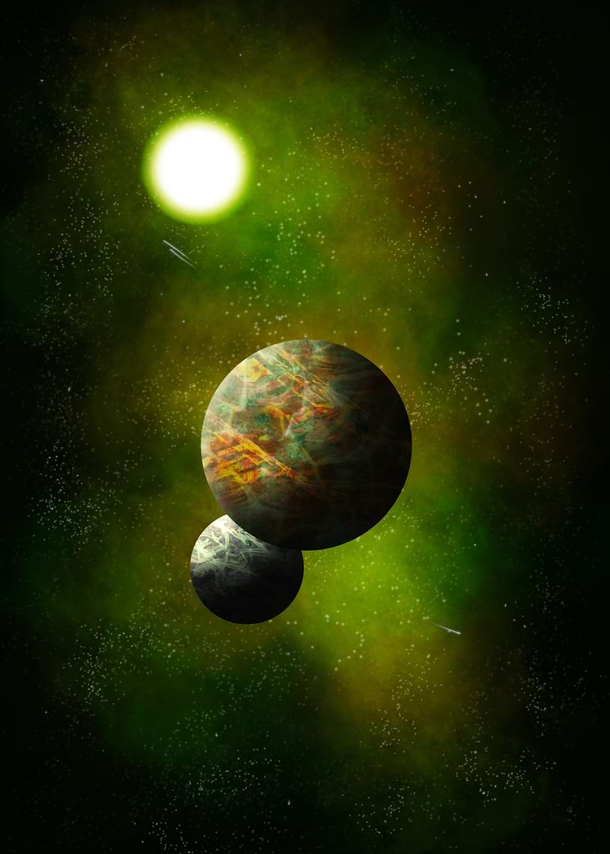 'Space, Planets and the Stars' Poster, picture, metal print, paint by ...