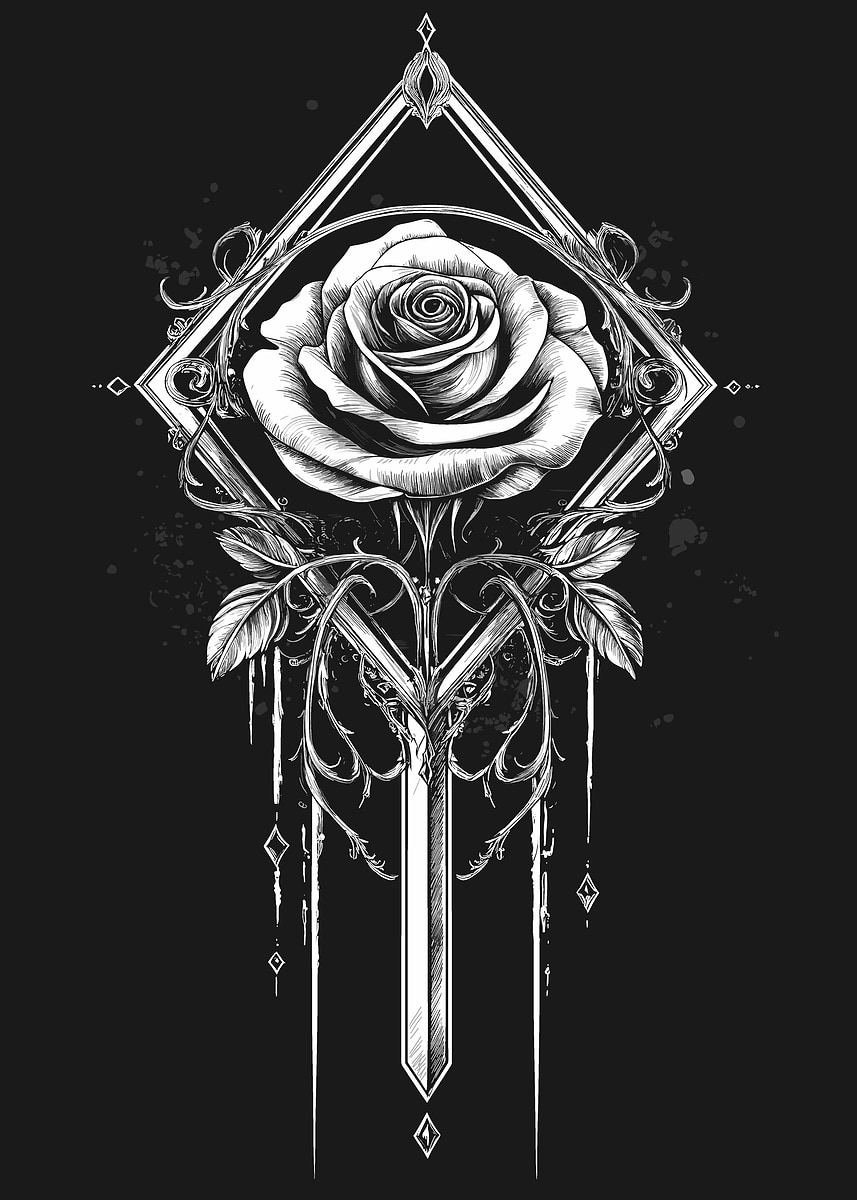 'Gothic Rose' Poster, picture, metal print, paint by pixelbull Medieval ...
