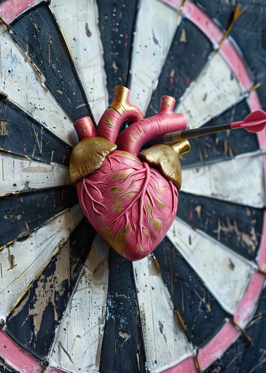 'Heart On A Target' Poster, picture, metal print, paint by A Vision In ...