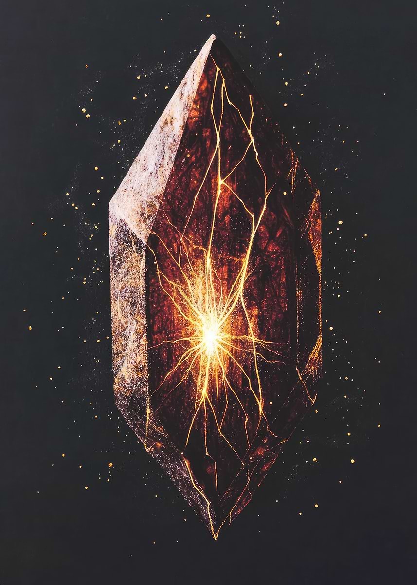 'Glowing Crystal' Poster, picture, metal print, paint by Jan | Displate