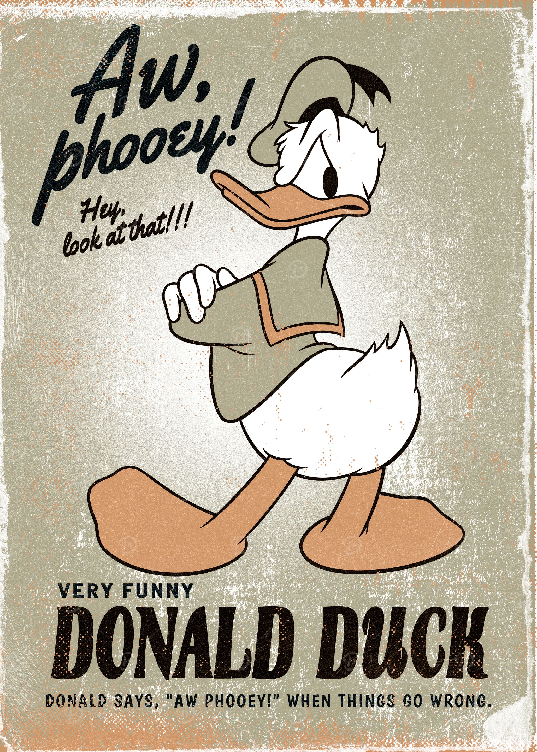 'Donald Aw Phooey' Poster, picture, metal print, paint by Mickey & Friends | Displate