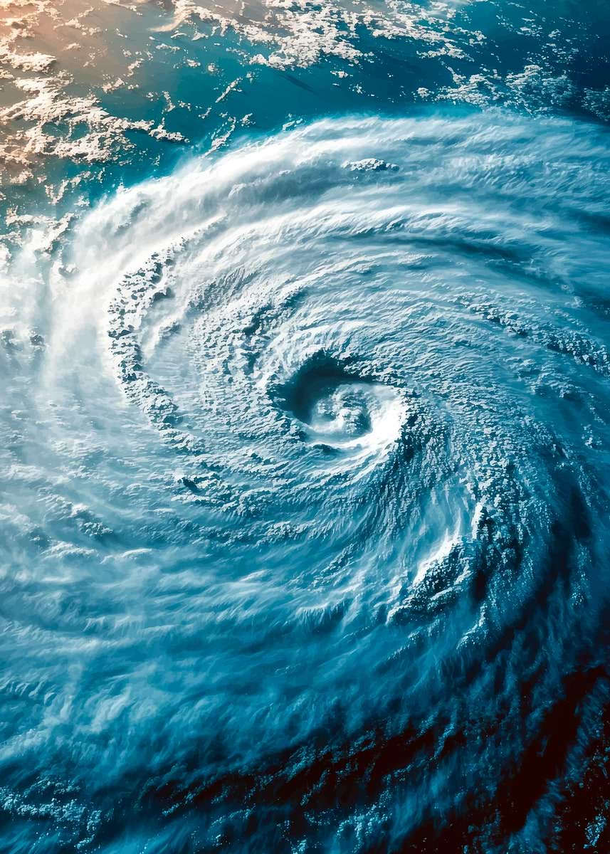 'Hurricane Eye from Space' Poster, picture, metal print, paint by ...