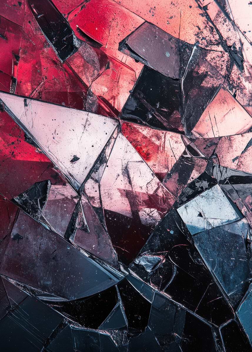 'Shattered Glass Abstract' Poster, picture, metal print, paint by Ryu ...