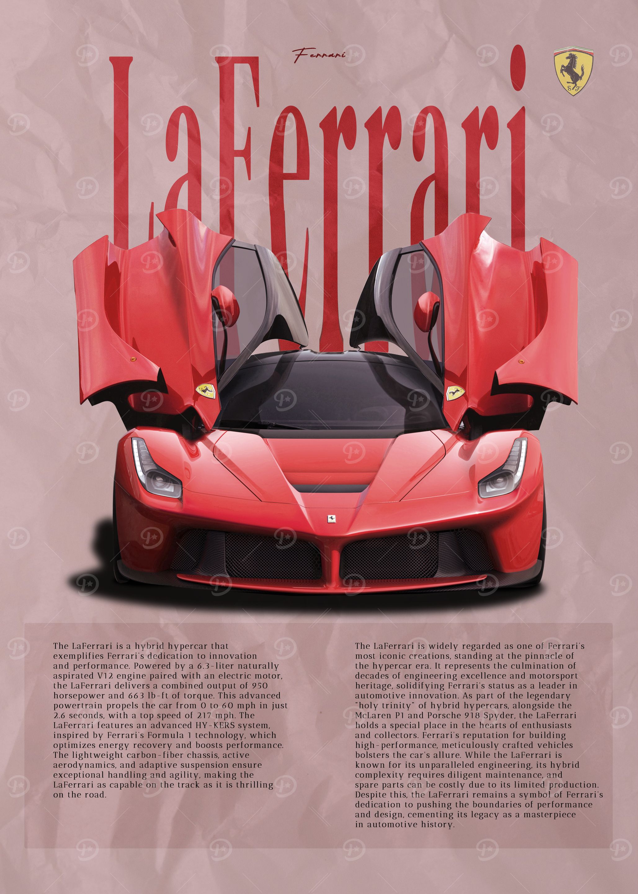 'LaFerrari' Poster, picture, metal print, paint by Jacob | Displate
