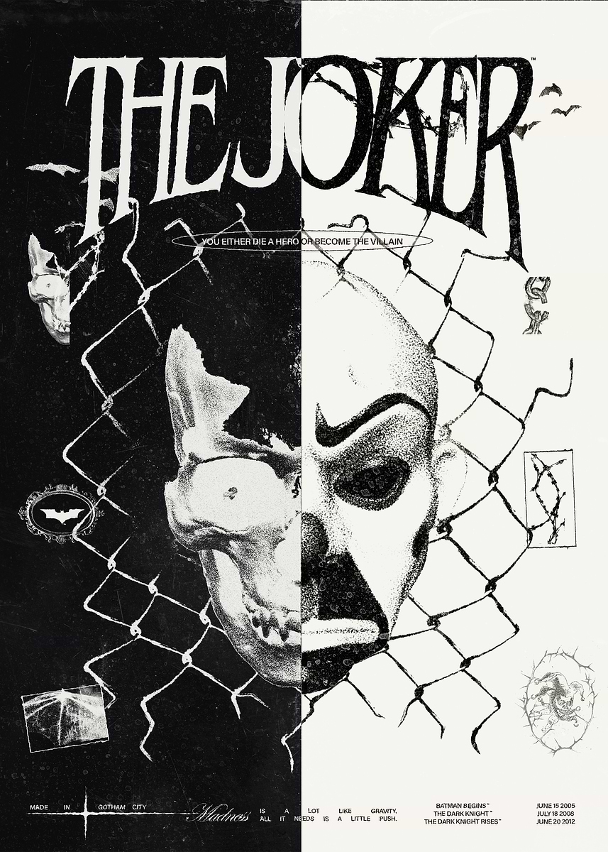 'Joker mask' Poster, picture, metal print, paint by DC Comics | Displate
