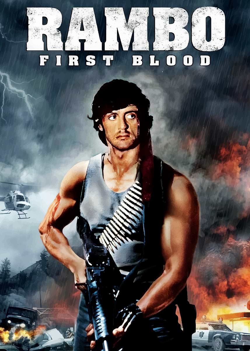 Rambo First Blood Movie Poster First Blood Rambo' Poster, Picture,