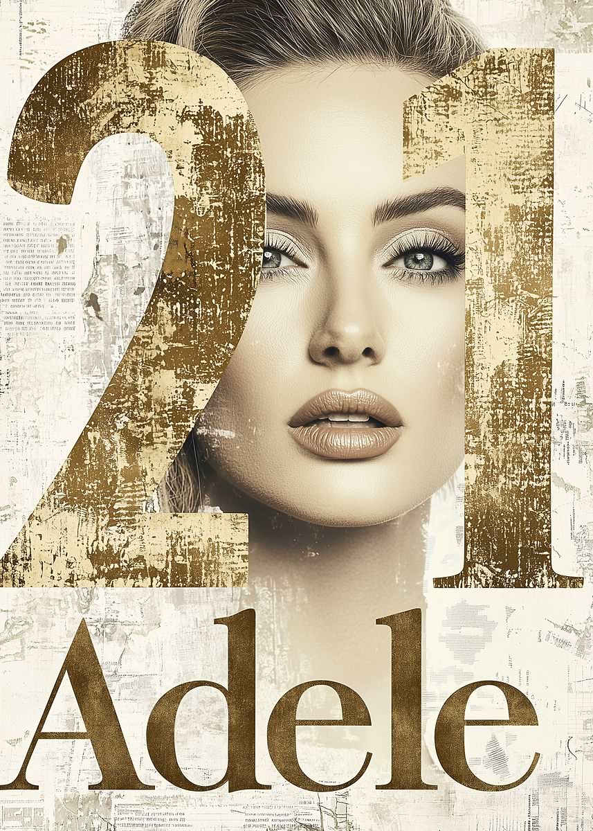 'Adele 21 Album Cover' Poster, picture, metal print, paint by Tazzie ...