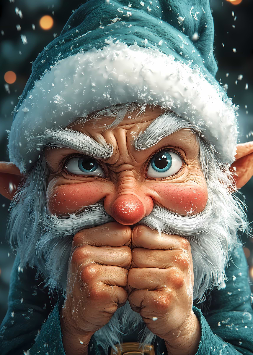 'Angry Christmas Elf Funny' Poster, picture, metal print, paint by ...