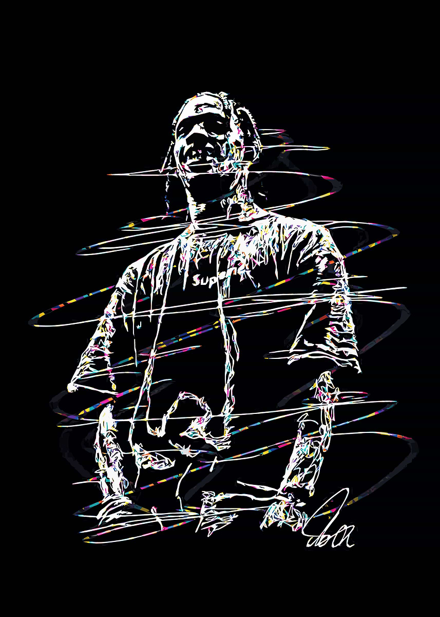 'travis Line Art' Poster, picture, metal print, paint by semar ...
