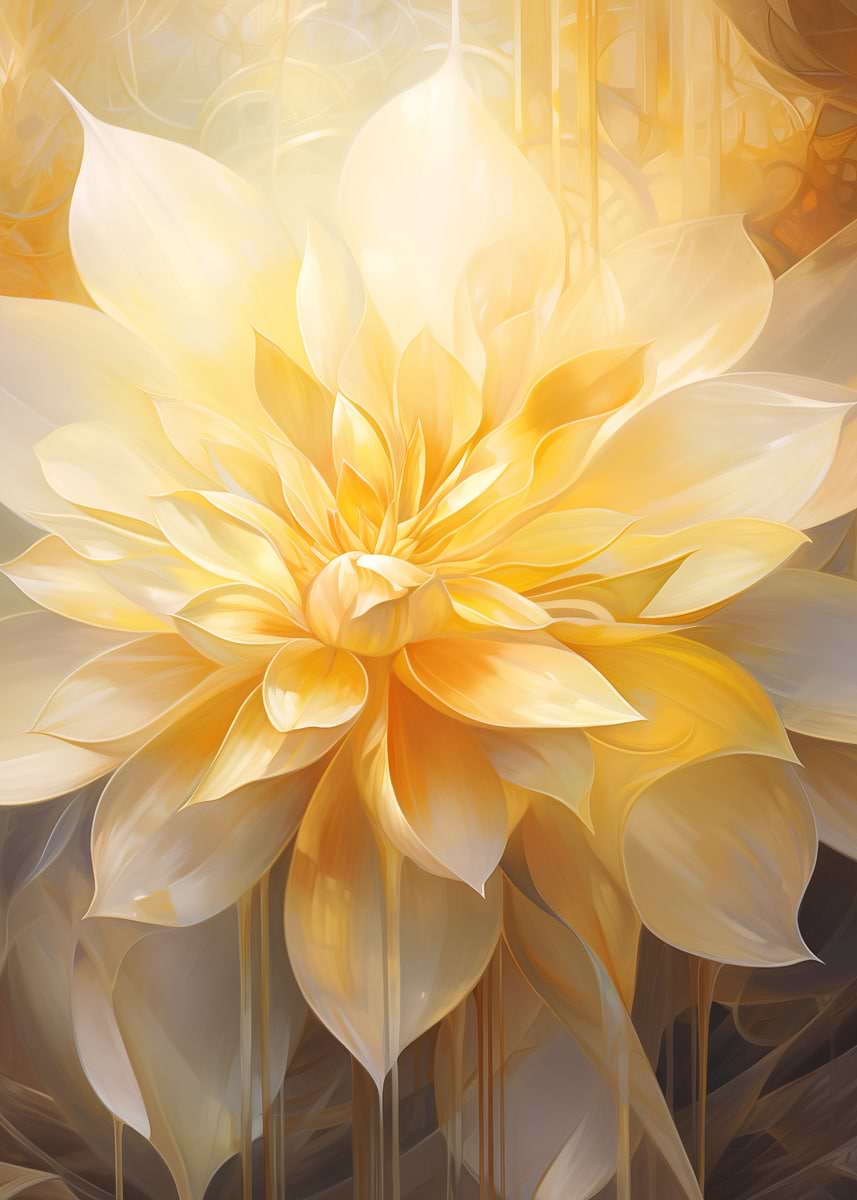'Golden Flower Bloom' Poster, picture, metal print, paint by Geo Art ...