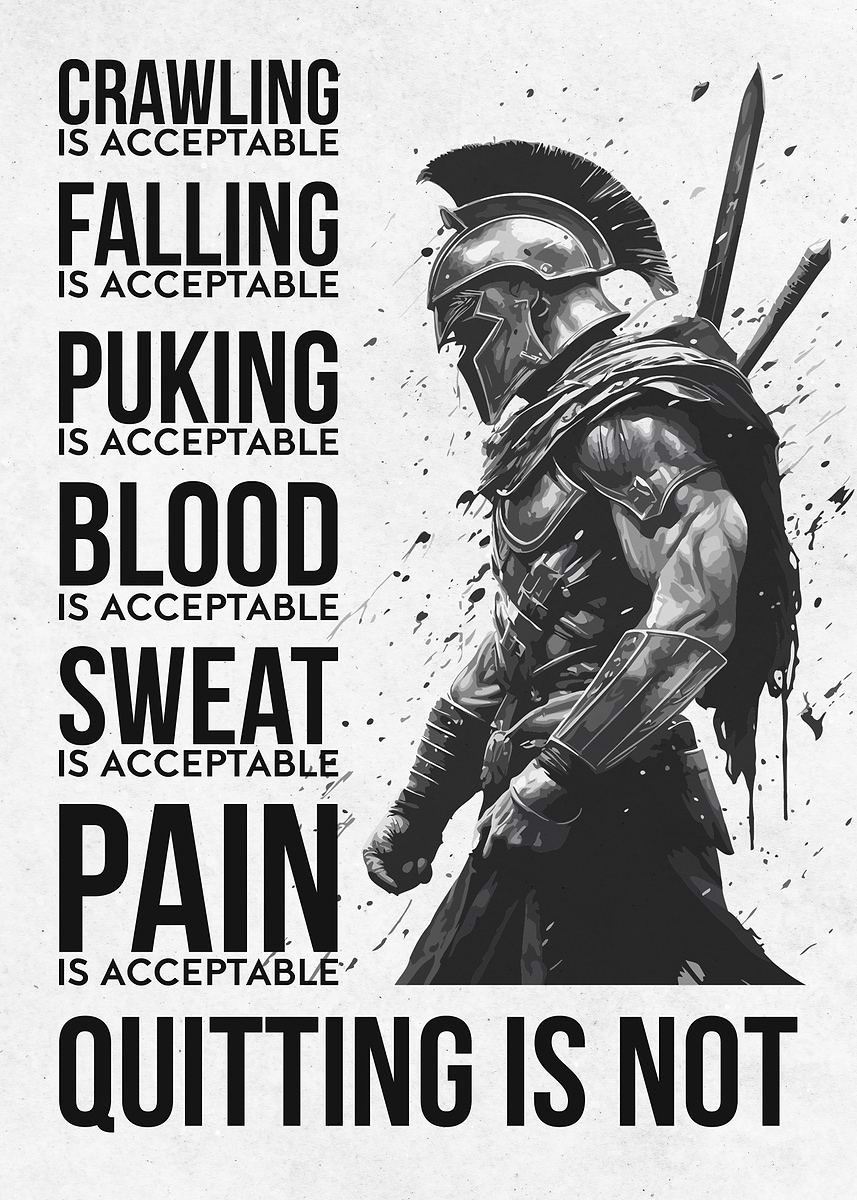'Spartan Warrior Motivation Poster' Poster, picture, metal print, paint ...